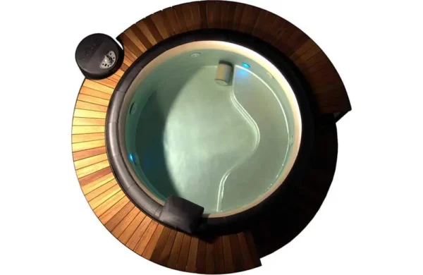 Softub 300 Surround – Natural Wood Cabinet & Steps - EZ Hot Tub Parts